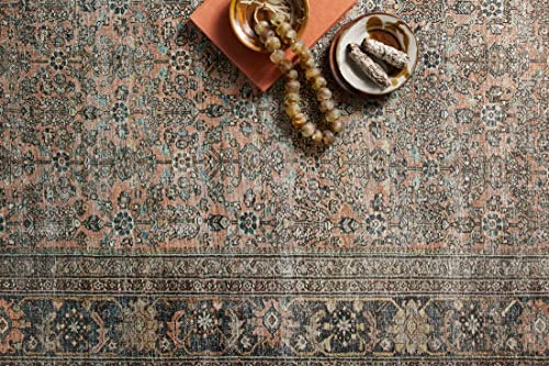 Loloi II Adrian Collection ADR-03 Terracotta/Multi, Traditional 7'-6" x 9'-6" Area Rug