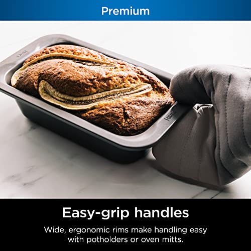 Ninja B30509 Foodi NeverStick Premium 9 inch x 5 inch Loaf Pan, Nonstick, Oven Safe up to 500⁰F, Dishwasher Safe, Grey, 1 Count (Pack of 1)