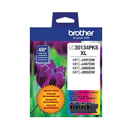BrotherĀ® LC3013 High-Yield Multi-Pack Ink, Black/Cyan/Magenta/Yellow, Pack Of 4 Cartridges, LC30134PKS