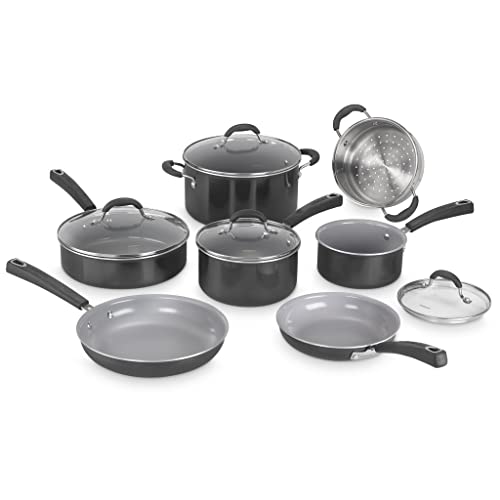Cuisinart 54C-11BK 11-Piece Set Ceramica XT Nonstick Cookware, Black