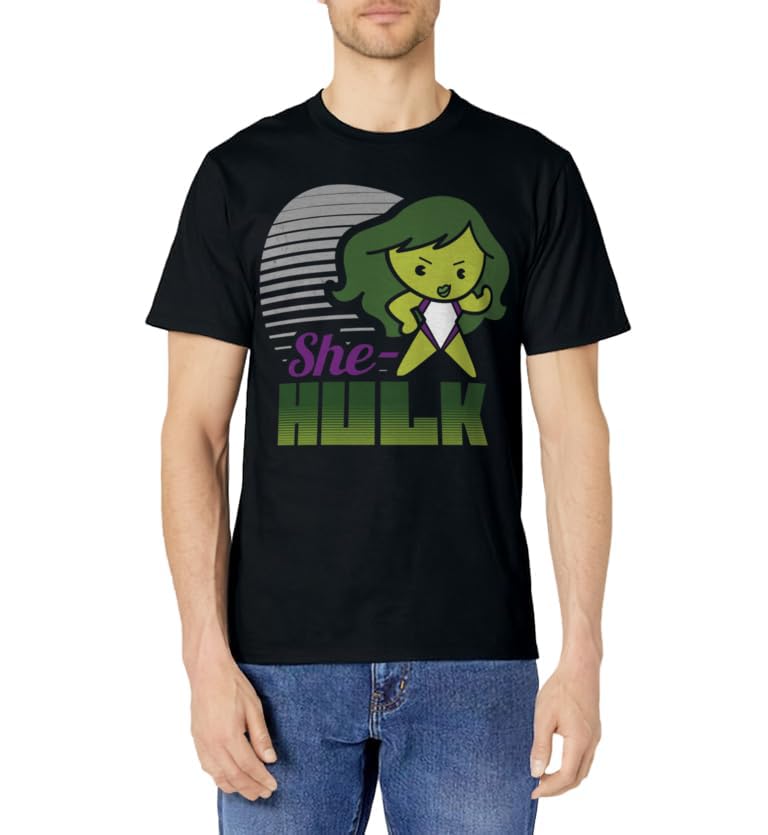 Marvel She-Hulk Strong Cute Kawaii Flew Logo Graphic T-Shirt T-Shirt