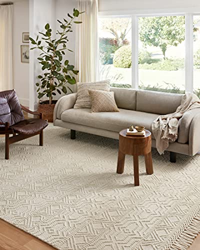Loloi II Noelle Collection NOE-04 Ivory/Ivory, Geometric Area Rug 8'-0" x 10'-0"