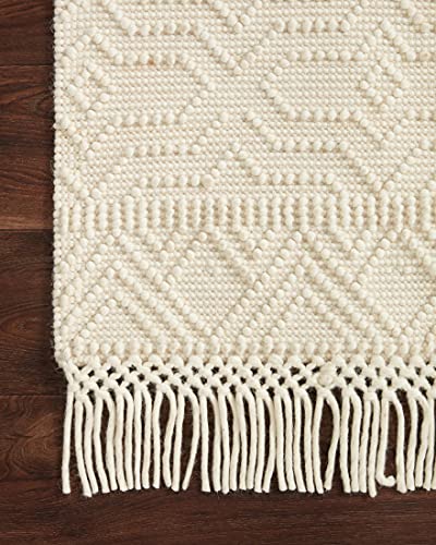 Loloi II Noelle Collection NOE-04 Ivory/Ivory, Geometric Area Rug 8'-0" x 10'-0"