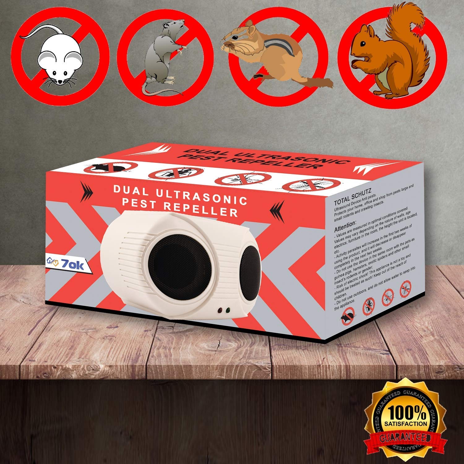 KN-18 Double Ultrasonic Mouse, Rat, Rodent, Squirrel Repeller
