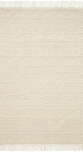 Loloi II Noelle Collection NOE-04 Ivory/Ivory, Geometric Area Rug 8'-0" x 10'-0"