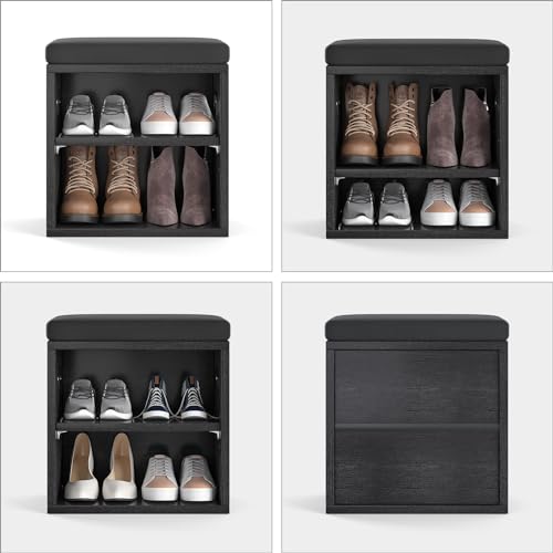 Small Shoe Bench for Entryway Shoe Bench with Cushion Shoe Bench with Storage and Seating,Small Bench Seat Entryway Shoe Rack with Bench,Small Shoe Bench Entryway Shoe Bench Small Black