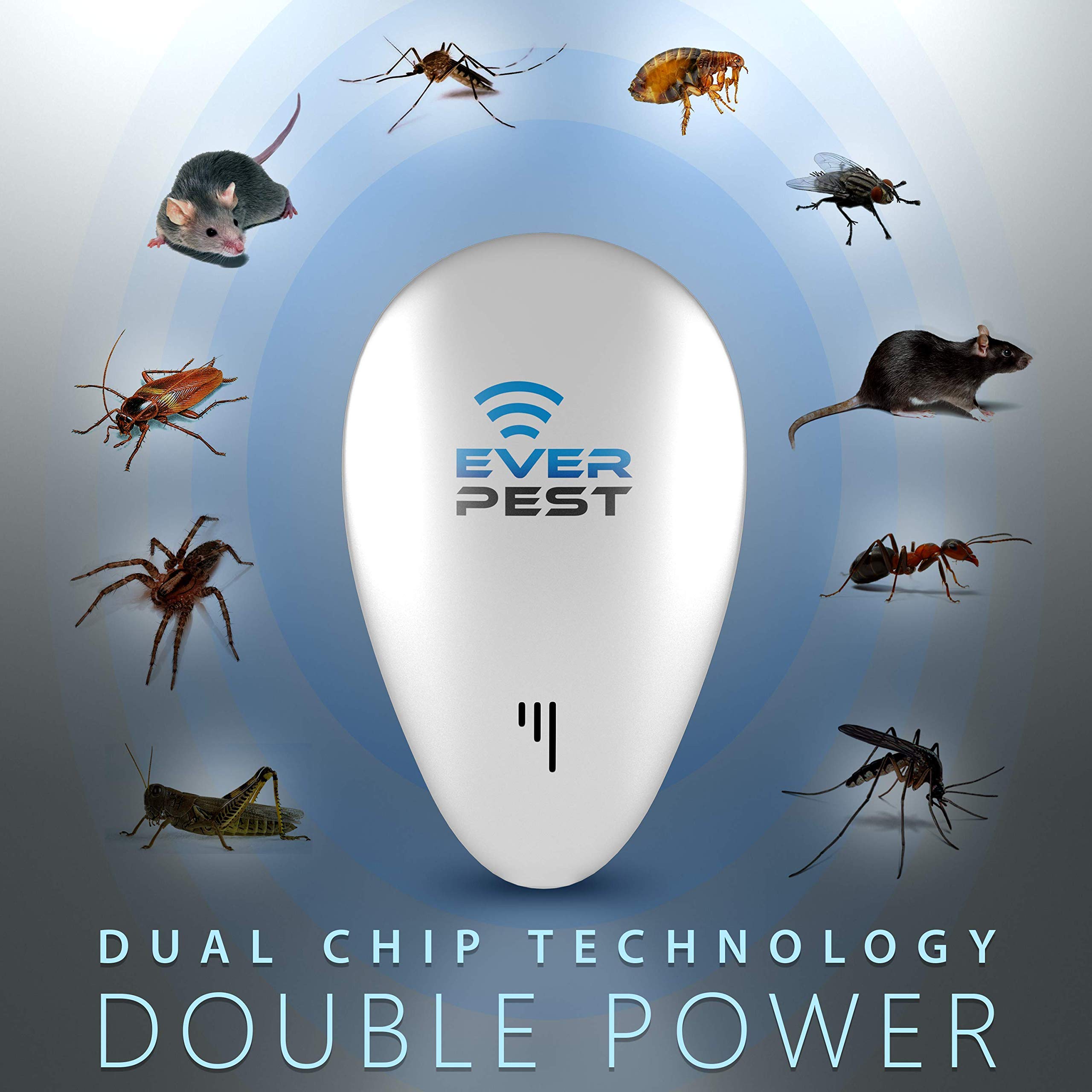 Ultrasonic Pest Control Repeller - 2 Pack Repel Rodents, Ants, Cockroaches, Bed Bugs, Mosquitos, Fruit Flies, Spiders & Bats Cricket Flea Moth Roach Scorpion Squirrel Rat Ultrasound Repellant Plug