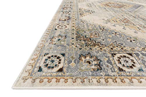Loloi II Isadora Collection ISA-01 Oatmeal/Silver, Transitional 2'-0" x 3'-0" Accent Rug