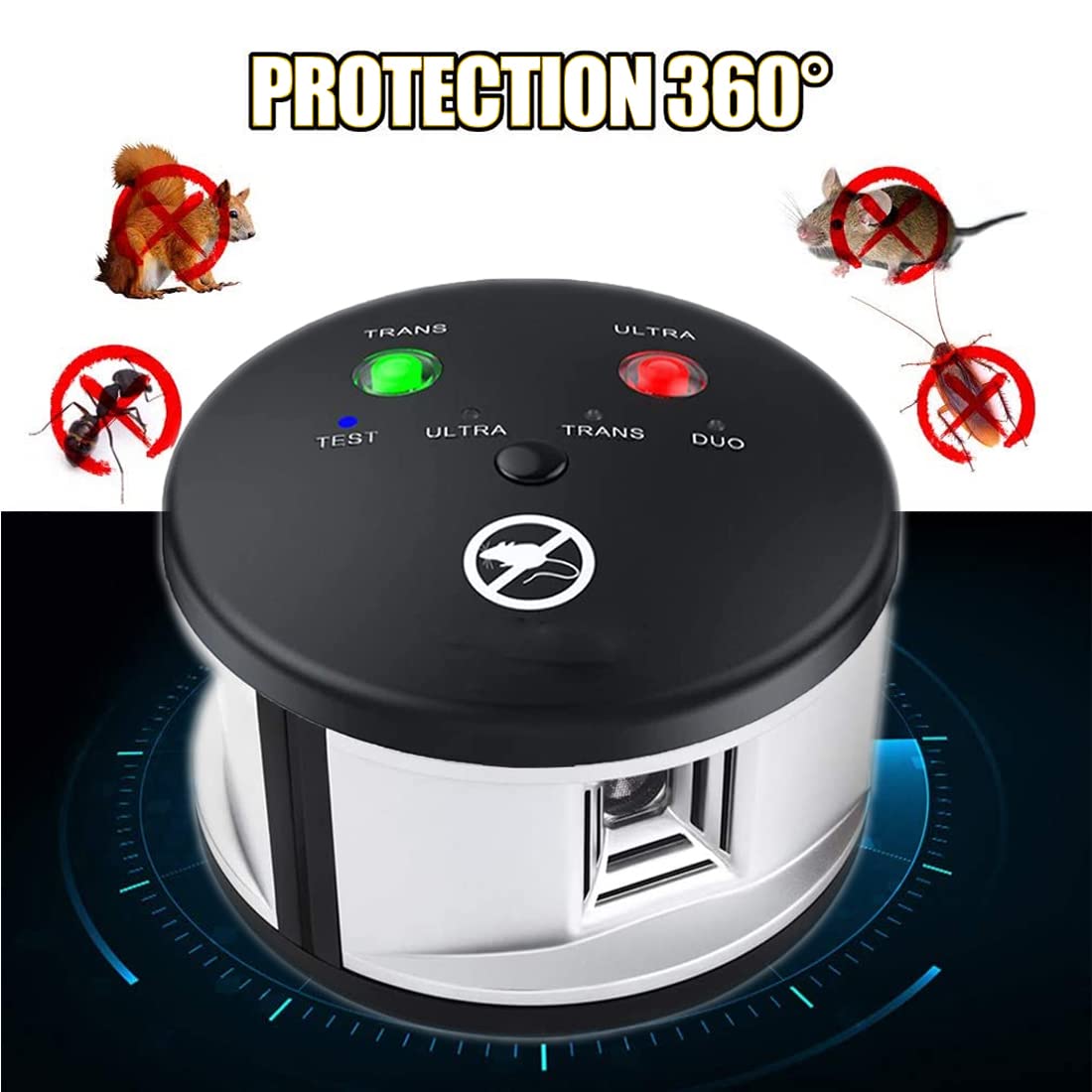 Kemps Ultrasonic Rodent Repellent Indoor Squirrel High-end Electronic Effective Drive Rats, Squirrel, Mouse, Rodents, Etc Suitable for Home, Offices, Hotels, Restaurants, Garages