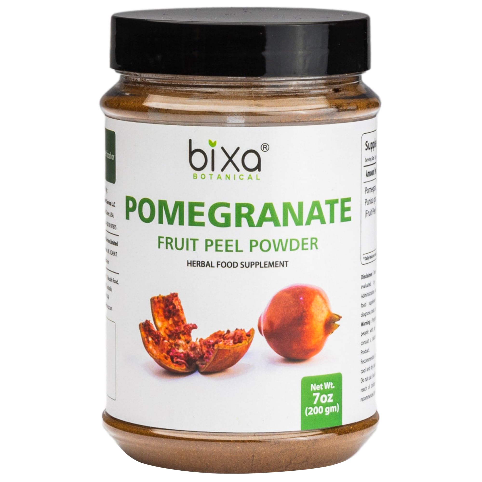 bixa BOTANICAL Pomegranate Peel Powder | Punica granatum | 1 Pound / 16 OZ | Ayurvedic Herbal Supplement | Gluten Free, Non-GMO, Steam Treated, Vegan, 100% Pure.