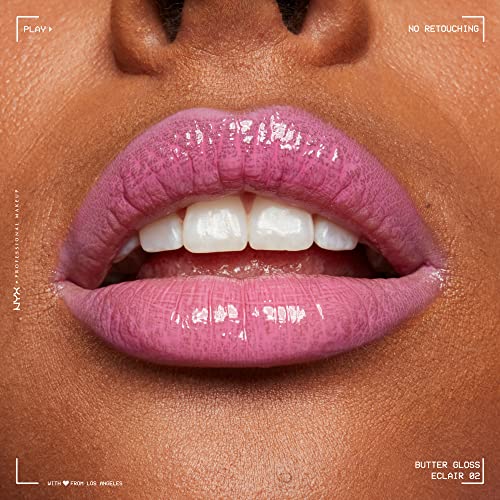 NYX PROFESSIONAL MAKEUP Butter Gloss, Non-Sticky Lip Gloss - Eclair (Pink)