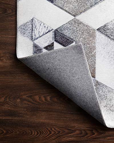 Loloi II Maddox Collection MAD-03 Grey/Ivory, Contemporary 5'-0" x 7'-6" Area Rug