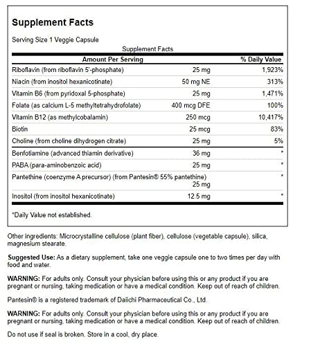 Swanson Activated Vitamin B-Complex High Bioavailability 60 Veg Capsules