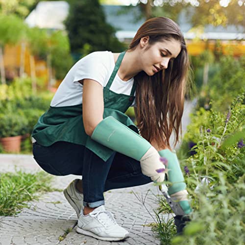 HANDLANDY Long Garden Gloves Thorn Proof for Women & Men, Rose Pruning Gauntlet Gloves, Best Protection Tool for Gardener (Green, Small)