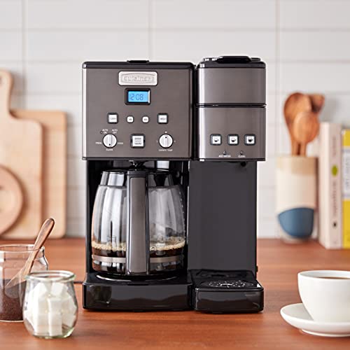 Cuisinart SS-15BKSP1 Coffee Center 12-Cup Coffeemaker and Single-Serve Brewer with 3-Serving Sizes: 6oz, 10oz and 12oz, Black/Stainless Steel