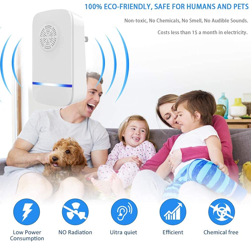 MAIKAILUN 2 Pack Mouse Repellent Ultrasonic Indoor, Bug Repellent, Mice Repellent Plug-ins, Mosquito Roach Bed Bug Ant Insect for Attic Warehouse Indoor Home