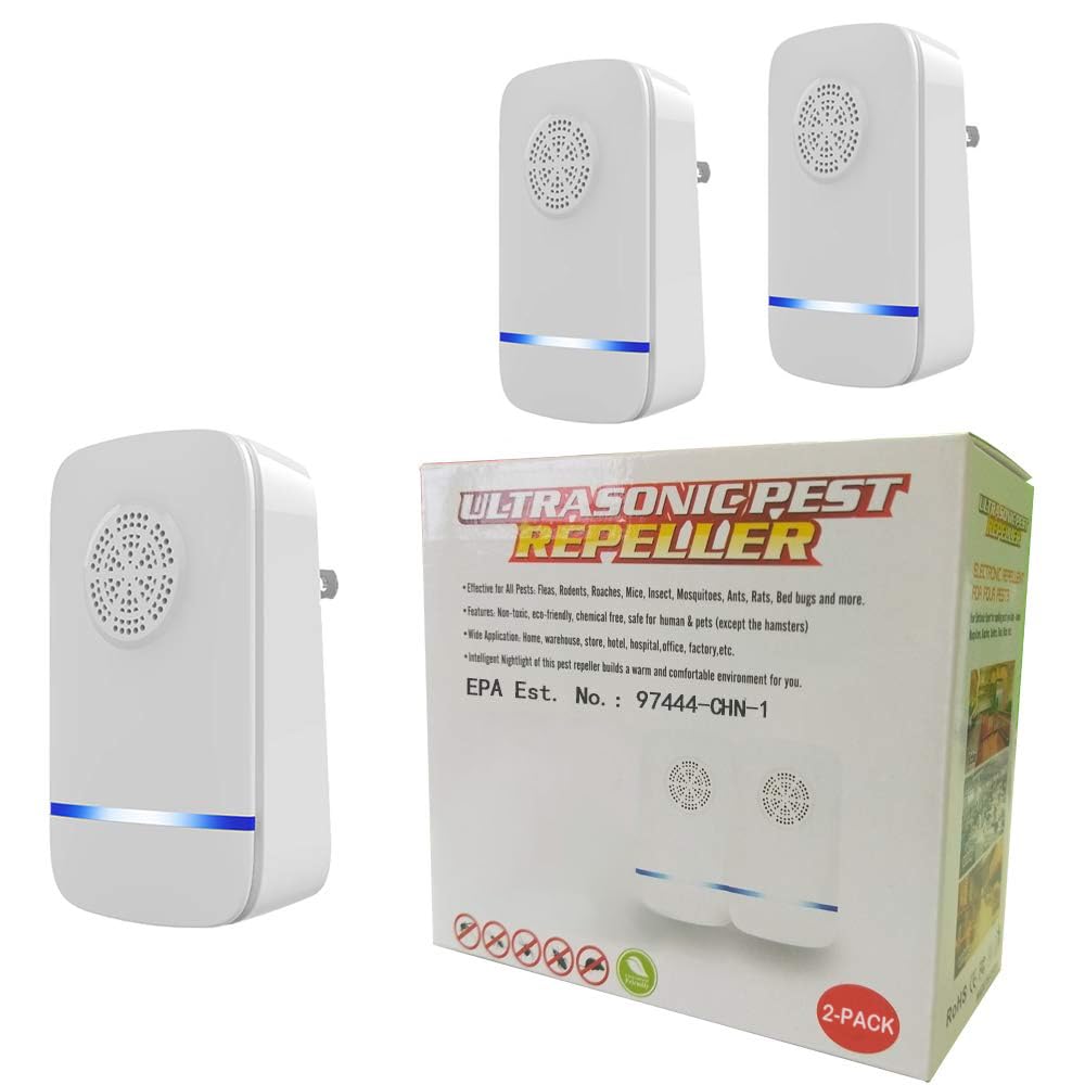 MAIKAILUN 2 Pack Mouse Repellent Ultrasonic Indoor, Bug Repellent, Mice Repellent Plug-ins, Mosquito Roach Bed Bug Ant Insect for Attic Warehouse Indoor Home