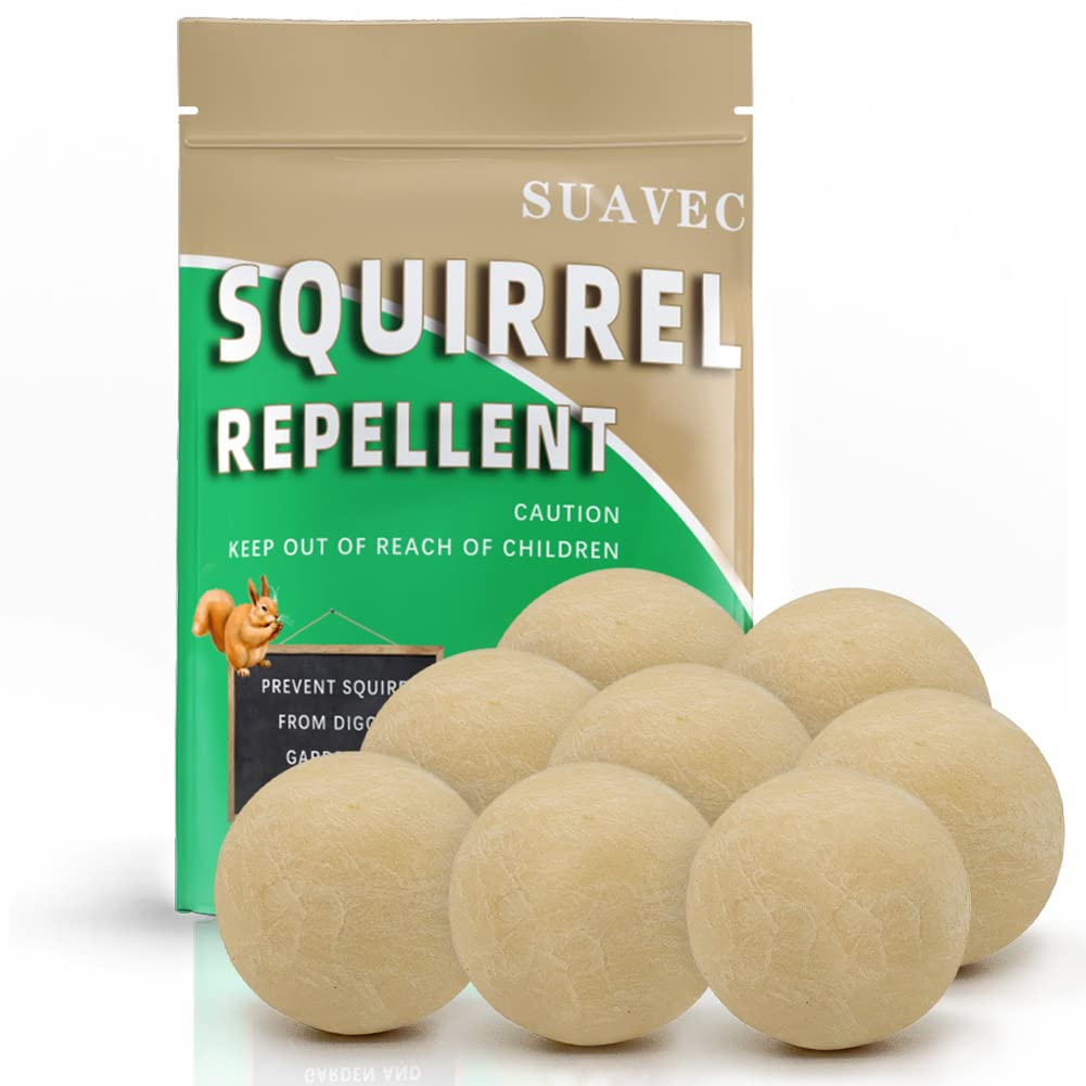 SUAVEC Squirrel Repellent, Chipmunk Repellent, Squirrel Deterrent Peppermint, Outdoor Squirrel Repellents for Garden, Indoor Repellent Squirrels for Attic, Keep Squirrel Away for Plants -8 Pack
