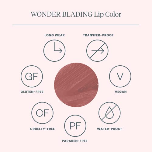 Wonderskin Wonder Blading Peel and Reveal Lip Stain, Long Lasting Lip Tint, Transfer Proof, Matte Lipstick Waterproof Lip stain (Lovely)