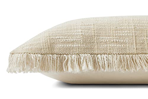 Loloi PAR0008 Throw-Pillows, 18'' x 18'' Cover w/Poly, Sand/Natural