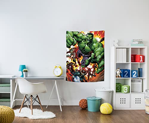 Jay Franco Marvel Avengers Hulk Smash Tapestry – 30 x 40 Inch Wall Hanging – Kids Room Décor (Official Marvel Product)