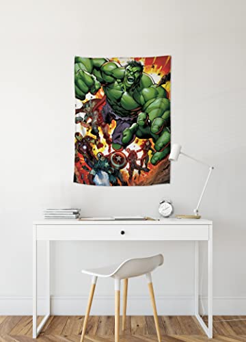Jay Franco Marvel Avengers Hulk Smash Tapestry – 30 x 40 Inch Wall Hanging – Kids Room Décor (Official Marvel Product)