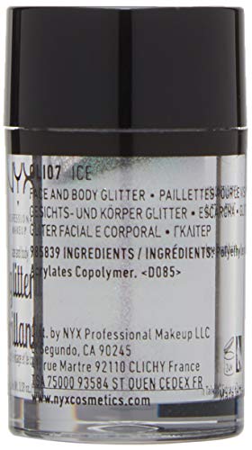 NYX PROFESSIONAL MAKEUP Face & Body Glitter, Ice (Pack of 2)