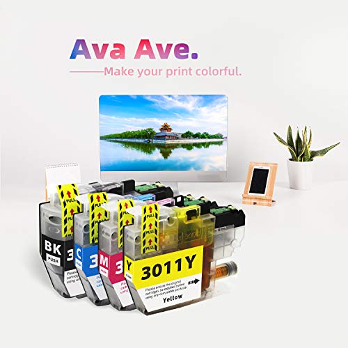 LC3011 Ink Cartridges Replacement for Brother LC3011 3011 lc3013XL Compatible with Brother MFC-J491DW MFC-J497DW MFC-J690DW MFC-J895DW Printer (1 Black, 1 Cyan, 1 Magenta, 1 Yellow)