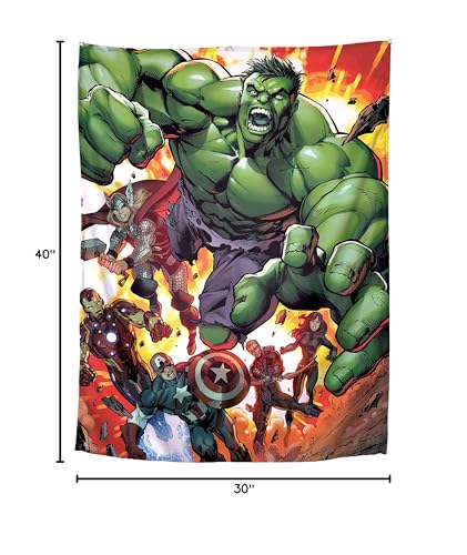 Jay Franco Marvel Avengers Hulk Smash Tapestry – 30 x 40 Inch Wall Hanging – Kids Room Décor (Official Marvel Product)