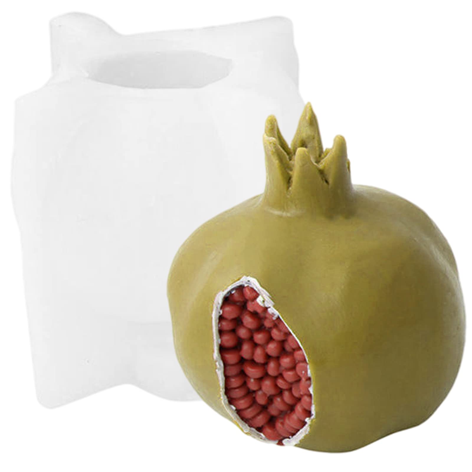 ONNPNN Simulation Pomegranate Shape Candle Molds, DIY Pomegranate Silicone Mold, 3D Pomegranate Chocolate Mould, Creative Artificial Fruit Soap Mould, for Home Decorations Cake Topper Resin Ornaments