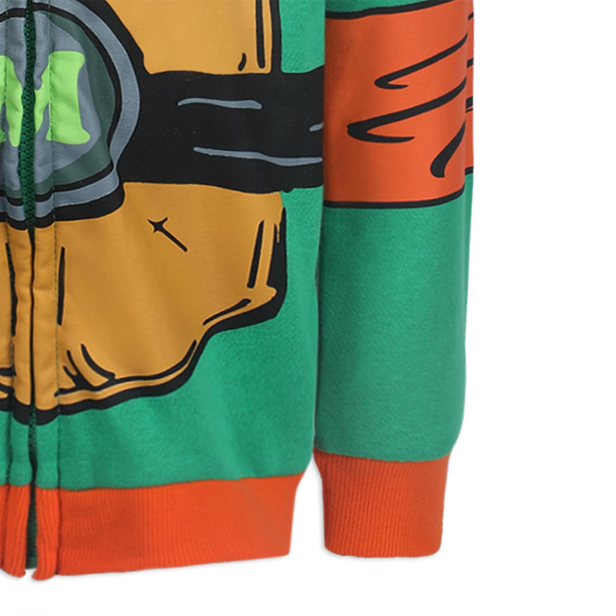 Nickelodeon Teenage Mutant Ninja Turtles Michelangelo Boys Zip Up Hooded Sweatshirt for Big Kids Green