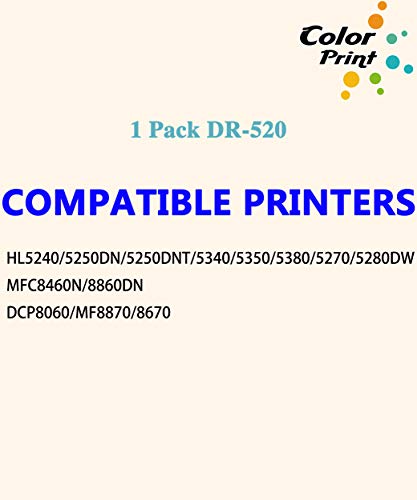 1-Pack ColorPrint Compatible DR520 Drum Unit Replacement for Brother DR-520 Imaging DR 520 fit for TN550 TN580 Toner HL-5250DN HL 5340D 5250DN 5370DW MFC-8890DW MFC 8860DN 8480DN 8680DN 8890DW Printer