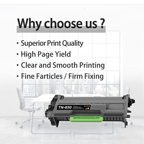DOPHEN TN850 High Yield Toner Cartridge Compatible 1PK TN-850 Toner Cartridge Black High Yield Replacement for Brother DCP-L5500DN L5600DN MFC-L6700DW L6750DW HL-L6200DW/DWT L6250DW Printers