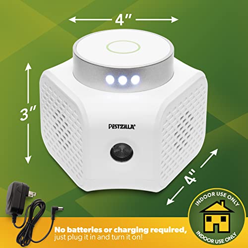 Pestzilla Ultrasonic Pest Repeller β Humane Mouse Repellent & Rat Deterrent - Ultrasound Impluse and LED Strobe Lights β Perfect for Squirrel Repellent Household Pests Repeller & Mice Repellant