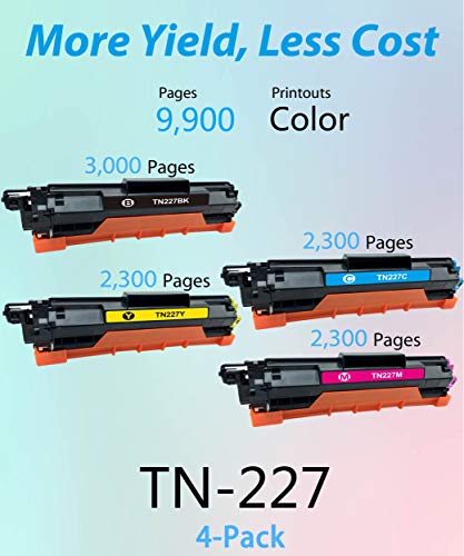 MM MUCH & MORE Compatible Toner Cartridge Replacement for Brother TN227 TN-227 TN223 TN-223 High Yield for HL- L3210CW L3230CDW L3270CDW L3290CDW MFC-L3710CW L3750CDW L3770CDW (BK, C, Y, M, 4-Pack)