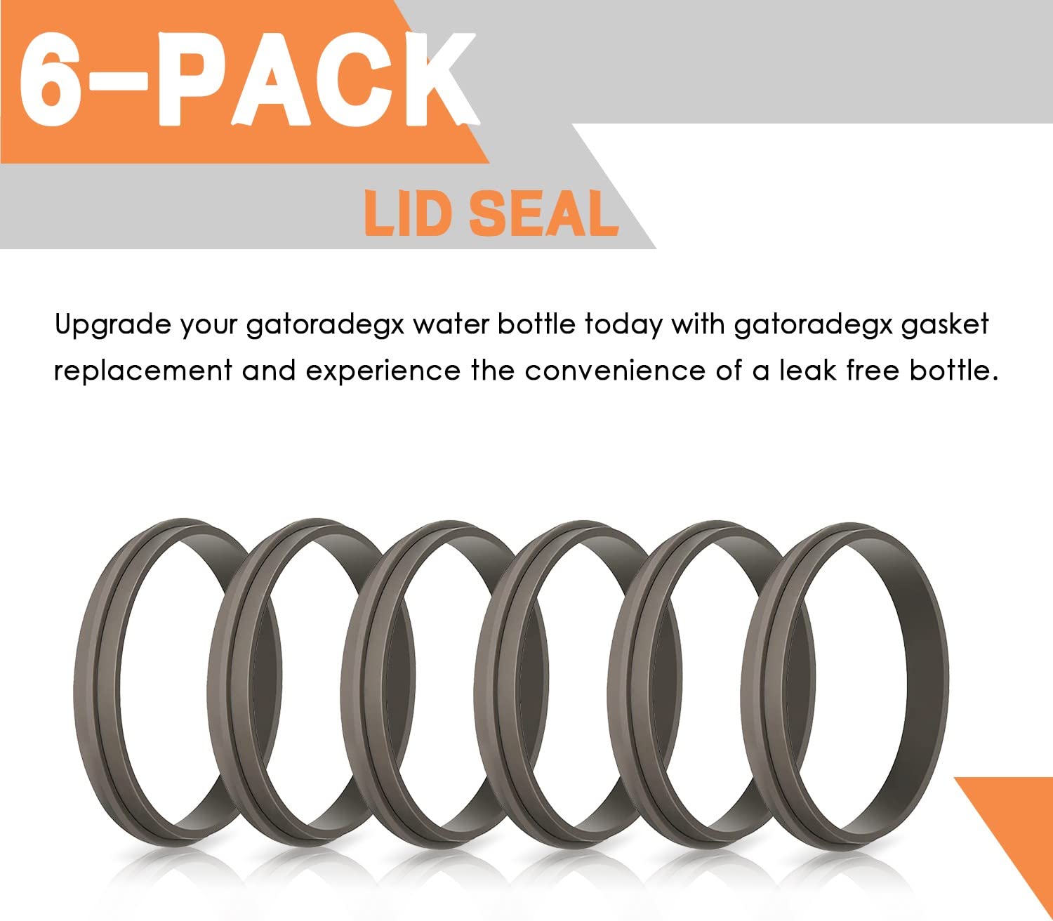 Mimore 6 Pack Gasket for Gatorade Water Bottle Lid Replacement, Food Grade Silicone Water Bottle Gasket Replacement Compatible with Gatorade GX Bottle Rubber Seal