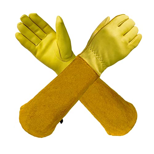 AOUCHI Large Size Thorn-Proof Gardening Gloves, Protective and Adjustable