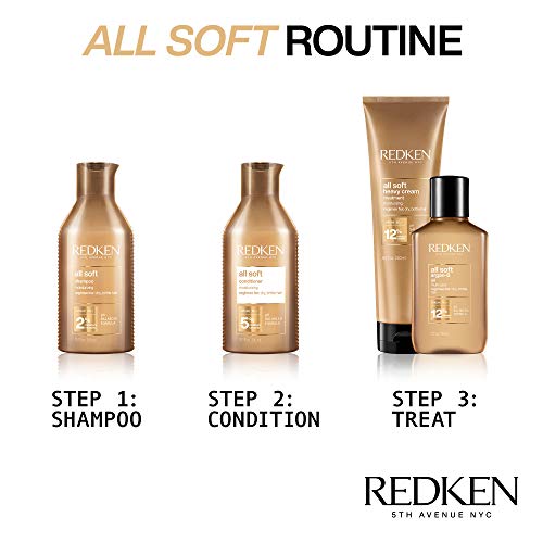 Redken All Soft Heavy Cream Treatment Mask | Deep Conditioner For Dry Hair | Deep Conditioning Hair Treatment For Smooth Hair | 8.5 Fl Oz