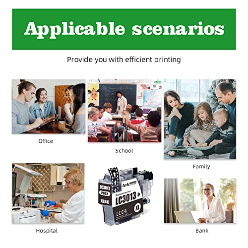 GREENARK Compatible Ink Cartridge Replacement for Brother LC3013 LC 3013XL Black High Yield Ink Cartridges 4 Pack LC3013 BK Work for Brother MFC-J491DW MFC-J497DW MFC-J690DW MFC-J895DW Printers