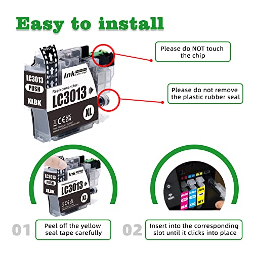 GREENARK Compatible Ink Cartridge Replacement for Brother LC3013 LC 3013XL Black High Yield Ink Cartridges 4 Pack LC3013 BK Work for Brother MFC-J491DW MFC-J497DW MFC-J690DW MFC-J895DW Printers