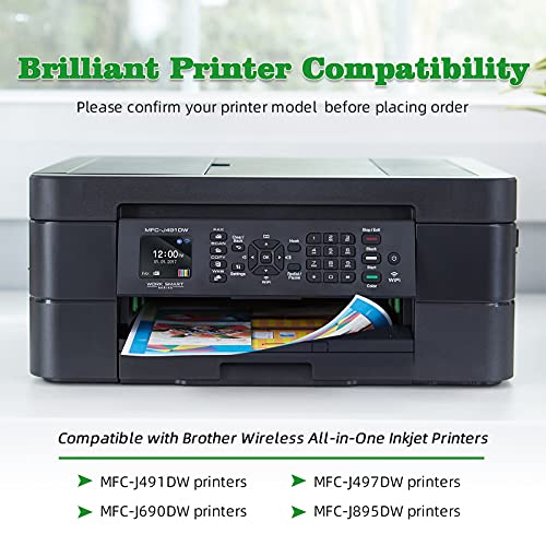 GREENARK Compatible Ink Cartridge Replacement for Brother LC3013 LC 3013XL Black High Yield Ink Cartridges 4 Pack LC3013 BK Work for Brother MFC-J491DW MFC-J497DW MFC-J690DW MFC-J895DW Printers
