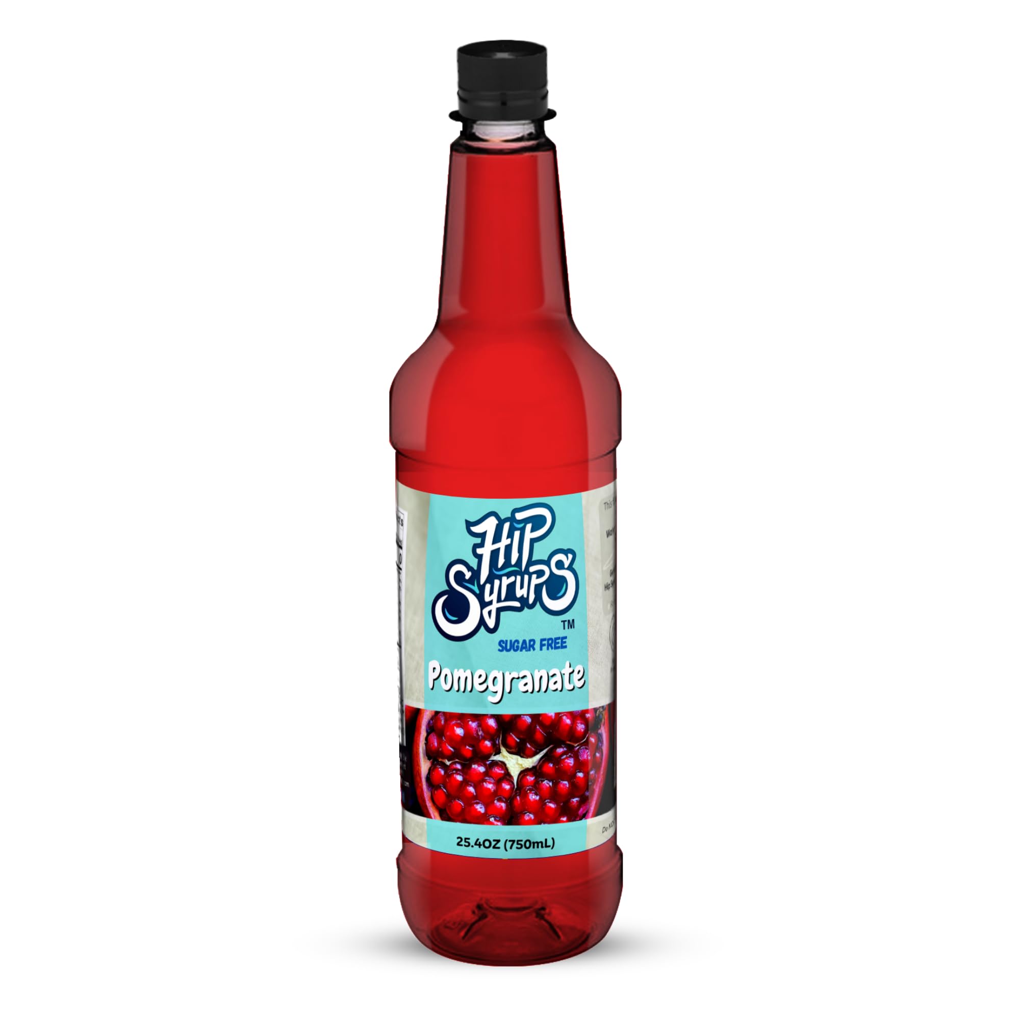 Hip Syrups - Pomegranate Sugar Free Simple Syrup Designed for Water Flavor, Bubble Tea, Boba Tea, Cocktails, Sugar Free