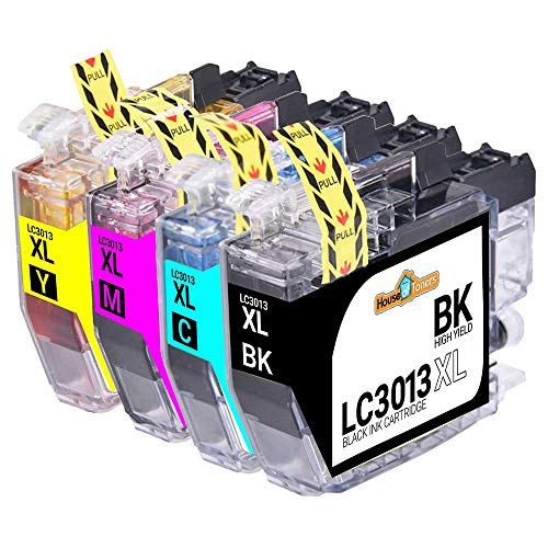 HouseOfToners Compatible Ink Cartridge Replacement for Brother LC3013 XL LC3011 LC3013BK LC3013C LC3013M LC3013Y for MFC-J491DW MFC-J497DW MFC-J895DW (1B/1C/1M/1Y, 4PK)