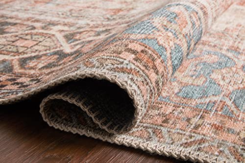 Loloi II Loren Collection LQ-15 Terracotta/Sky, Traditional 7'-6" x 9'-6" Area Rug