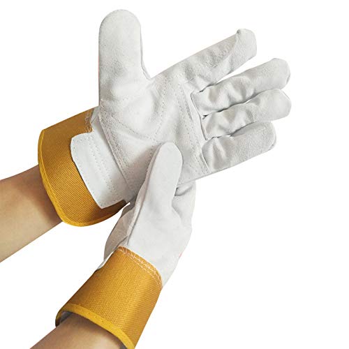 WINGOFFLY Thornproof Cowhide Leather Gardening Gloves Rose Pruning Planting Working Gloves