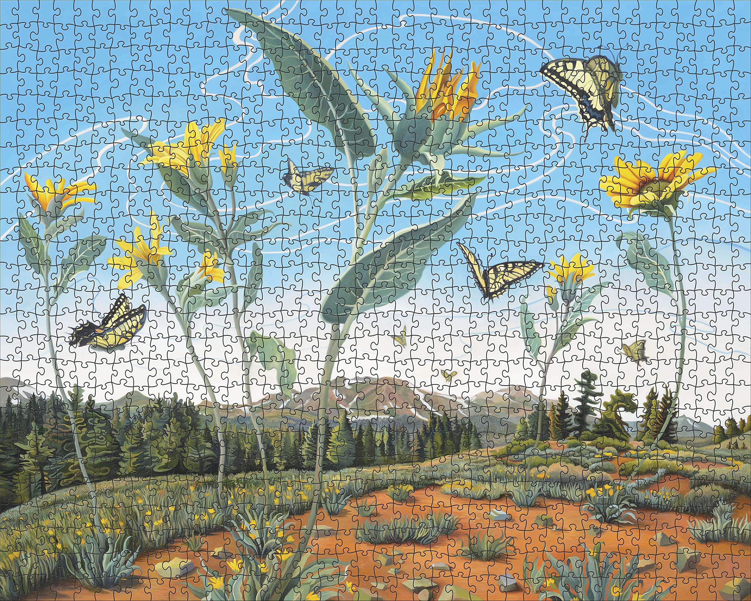 Pomegranate 1000-Piece Jigsaw Puzzle for Adults, Phyllis Shafer's Swallowtail Dance, Matte Finish, Snug Fit