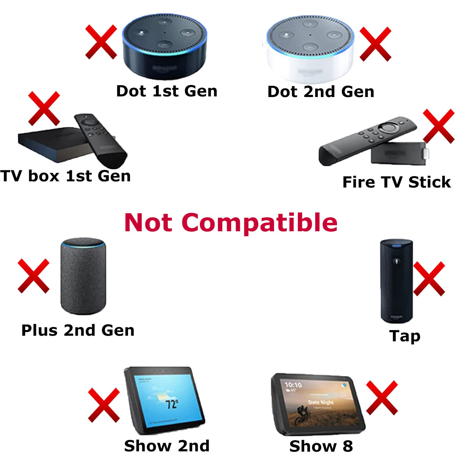 21W Power Cord Replacement for Alexa Show (1st Gen), Echo Plus (1st Gen), Amazon Fire TV (2nd Gen) - AC Charger Power Adapter