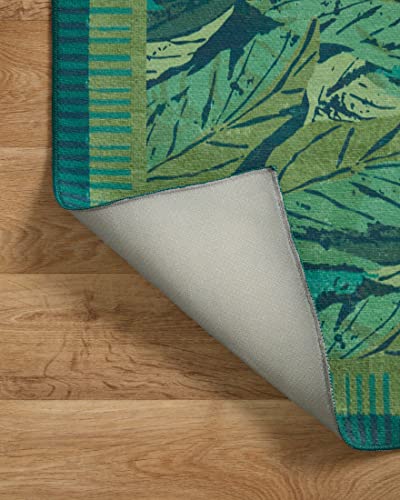 Loloi Justina Blakeney x Pisolino Collection PSO-04 Teal/Lagoon, Indoor/Outdoor 3'-6" x 5'-6" Accent Rug