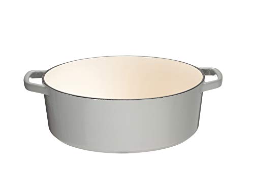 Cuisinart Chef's Classic Enameled Cast Iron 5.5-Quart Oval Covered Casserole, Enameled Cool Grey