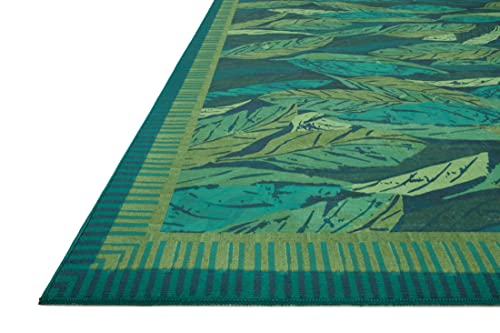 Loloi Justina Blakeney x Pisolino Collection PSO-04 Teal/Lagoon, Indoor/Outdoor 3'-6" x 5'-6" Accent Rug
